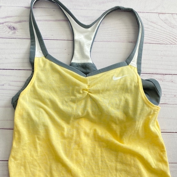Nike | Tops | Nike Yellow And Grey Sport Tank Top | Poshmark